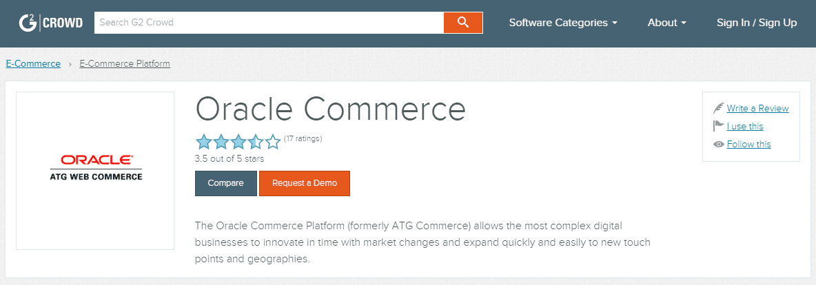 Análisis de oracle commerce platform | Sugerendo